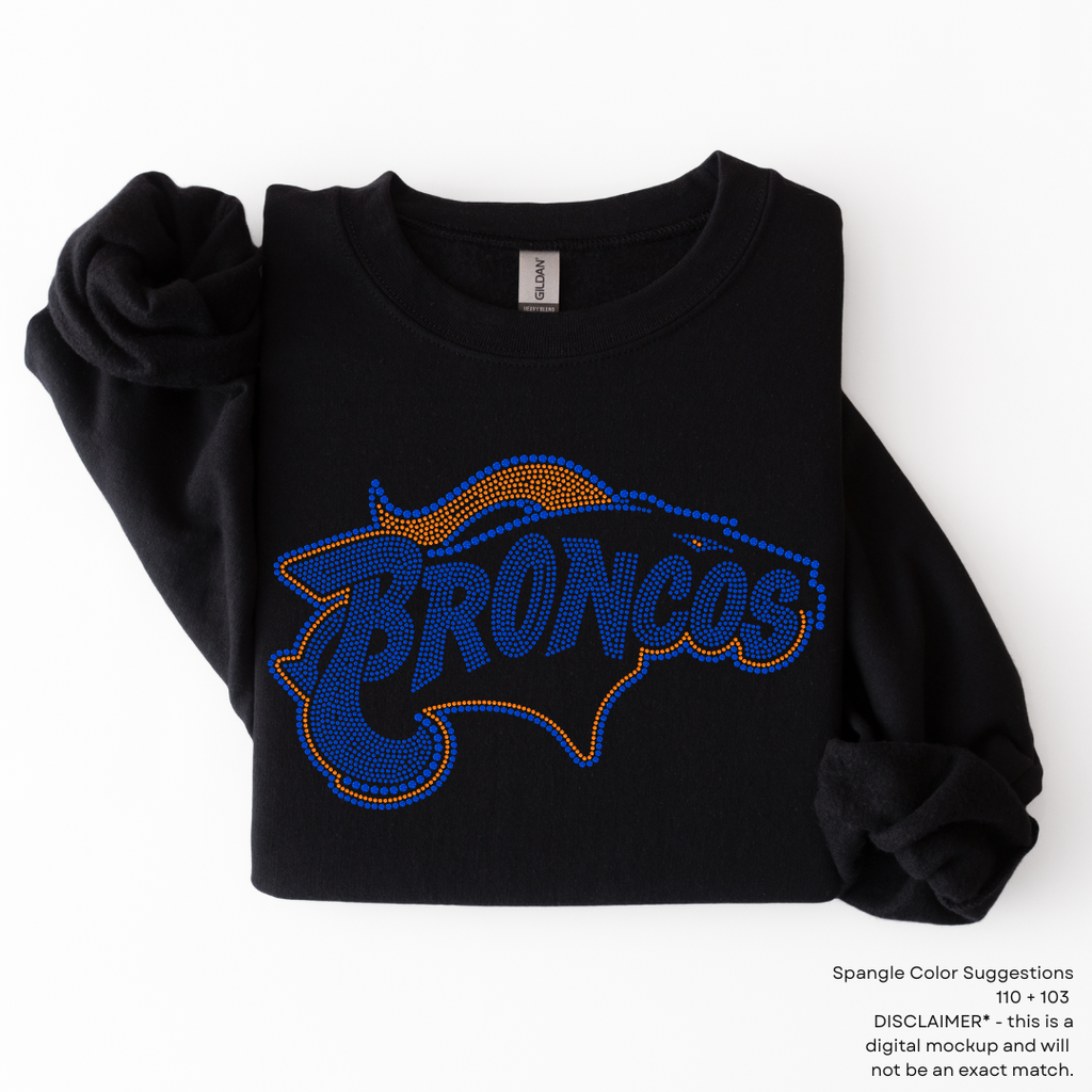 Broncos Mascot SPANGLE TRANSFER – Tees Me Boutique