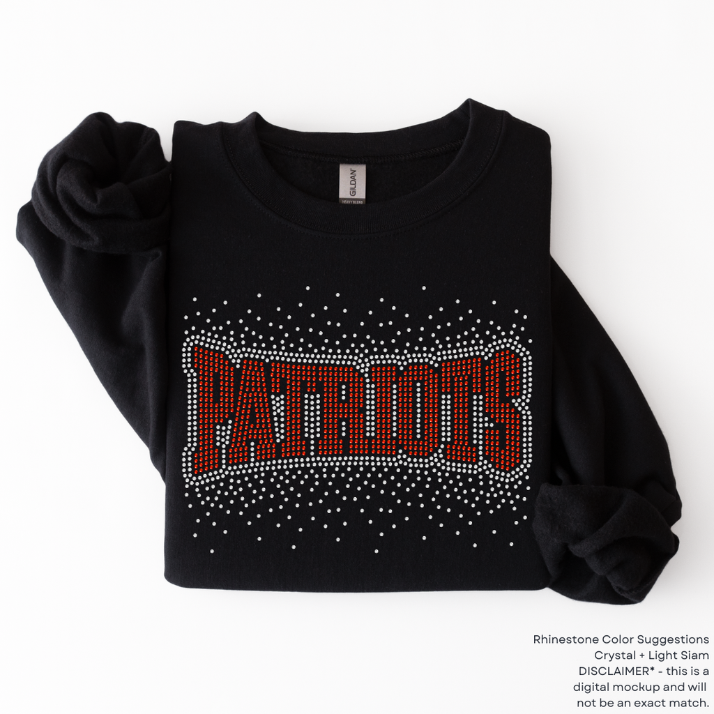 Patriots Arched Scatter RHINESTONE TRANSFER – Tees Me Boutique