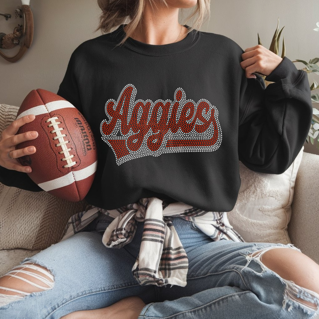 Aggies Retro RHINESTONE TRANSFER – Tees Me Boutique
